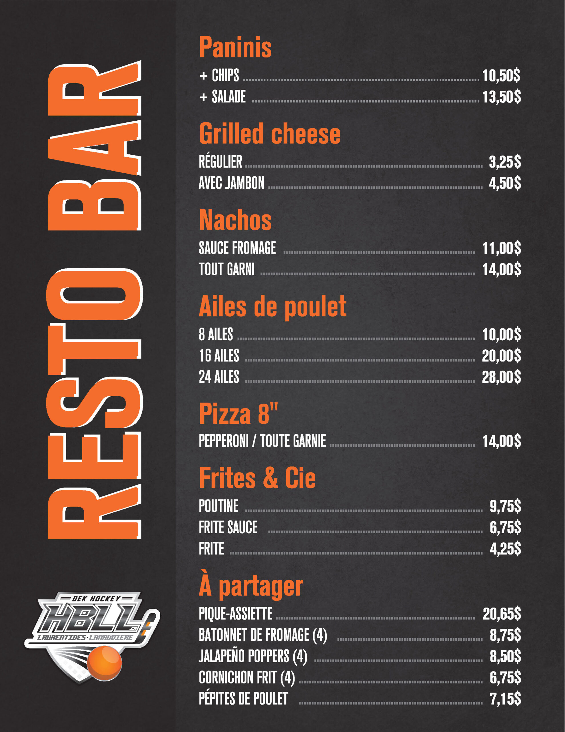 MENU RESTO/BAR HBLL – HBLL Mirabel