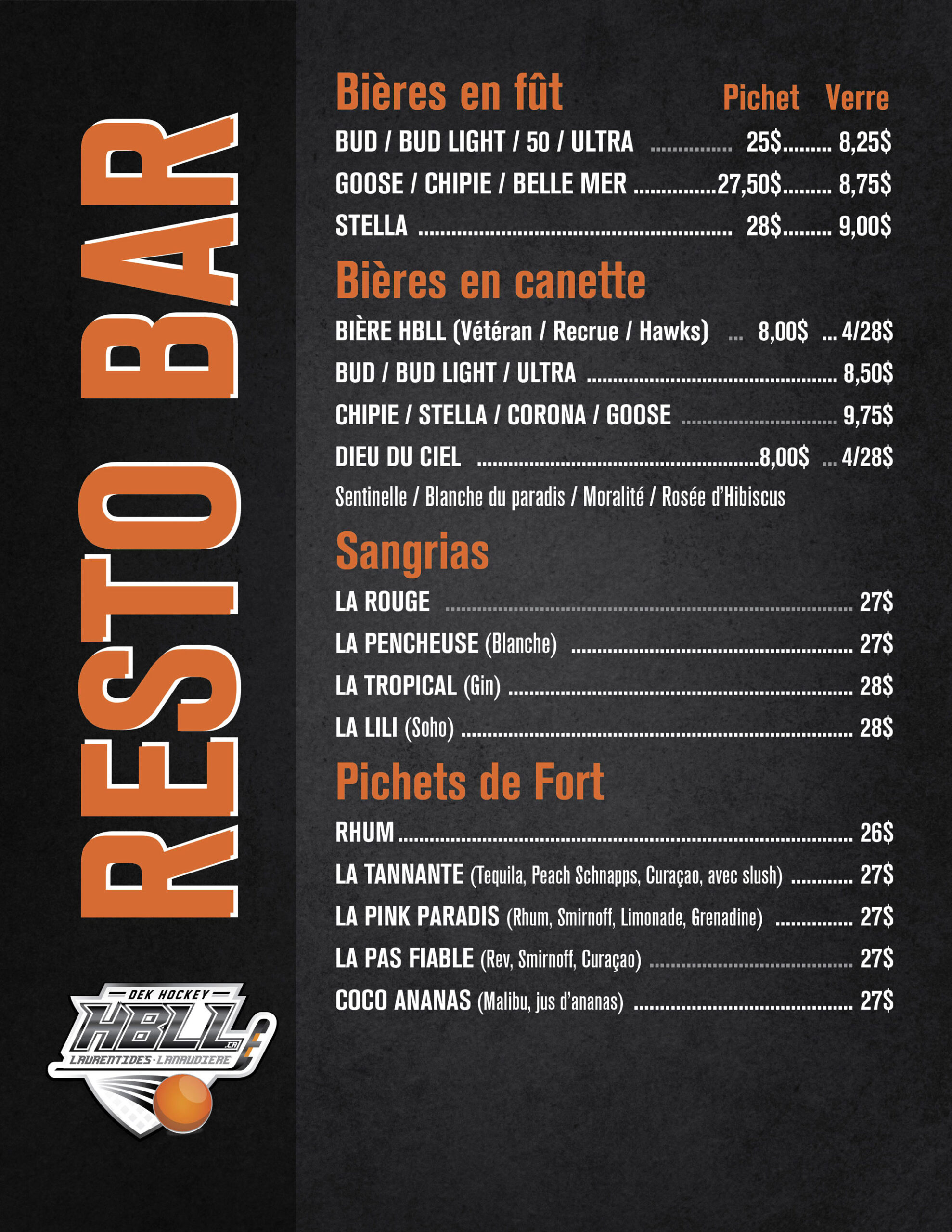 MENU RESTO/BAR HBLL – HBLL Mirabel